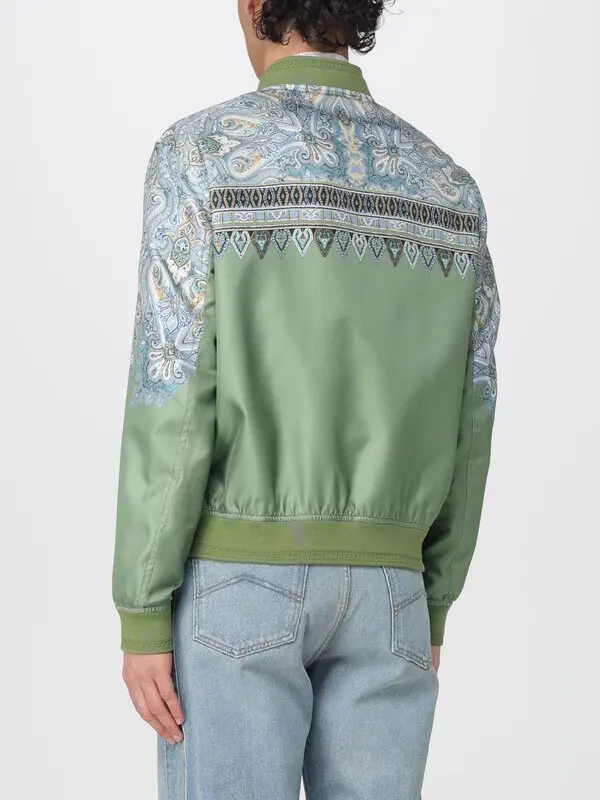 Etro Paisley Print Bomber Jacket - Green