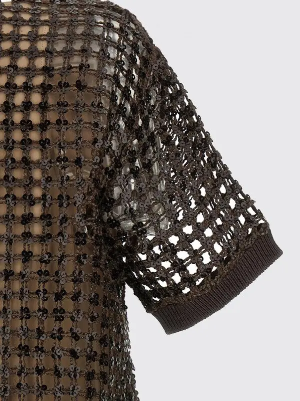 Brunello Cucinelli Sequined Silk And Linen Dress