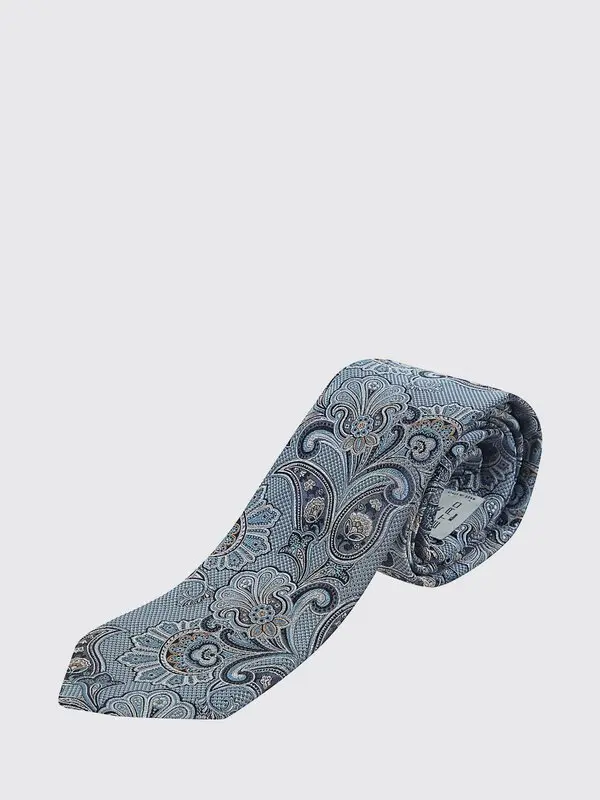 Etro Paisley Print Silk Tie - Blue