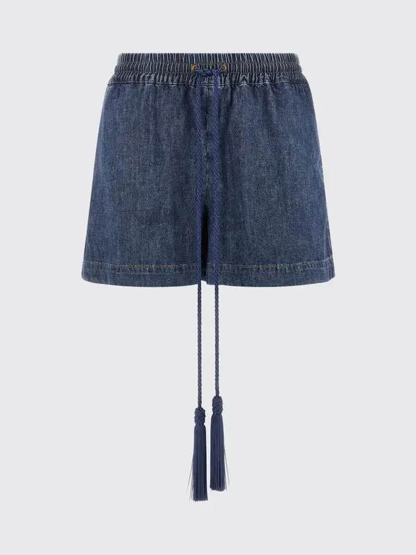 Valentino Garavani Vlogo Denim Jogging Shorts - Blue