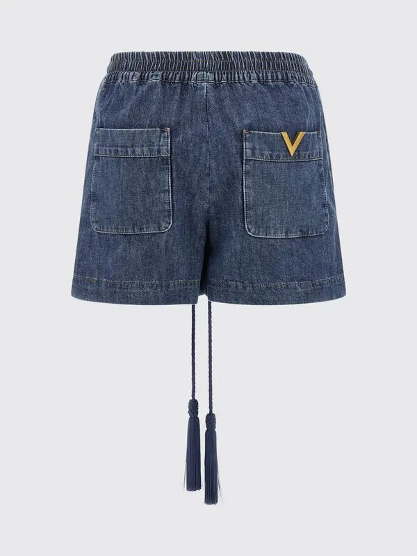 Valentino Garavani Vlogo Denim Jogging Shorts - Blue