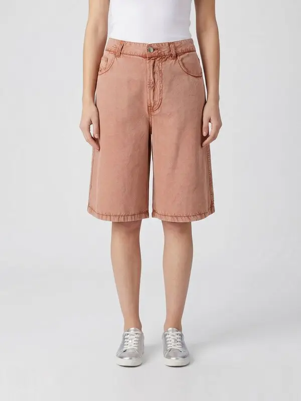 DIESEL® Washed Effect 5-pocket Denim Shorts - Pink
