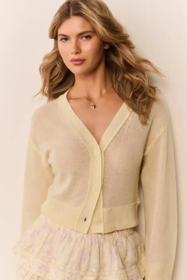 LoveShackFancy Lawrence Lightweight Cashmere Cardigan