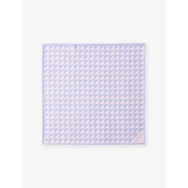 Prada Printed Silk Twill Scarf - Pink