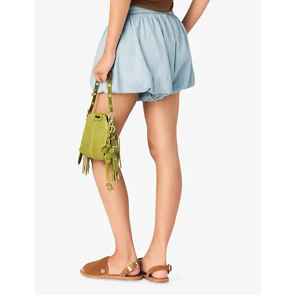 Maje Balloon-leg Chambray Skort