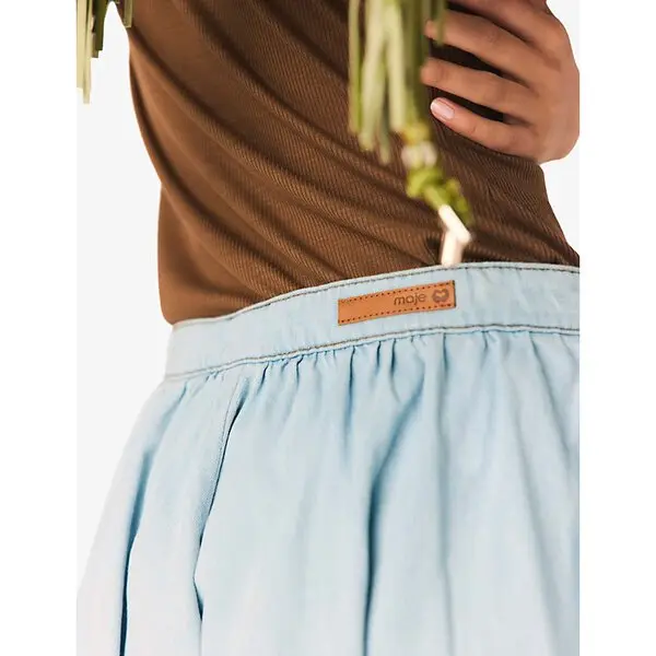Maje Balloon-leg Chambray Skort