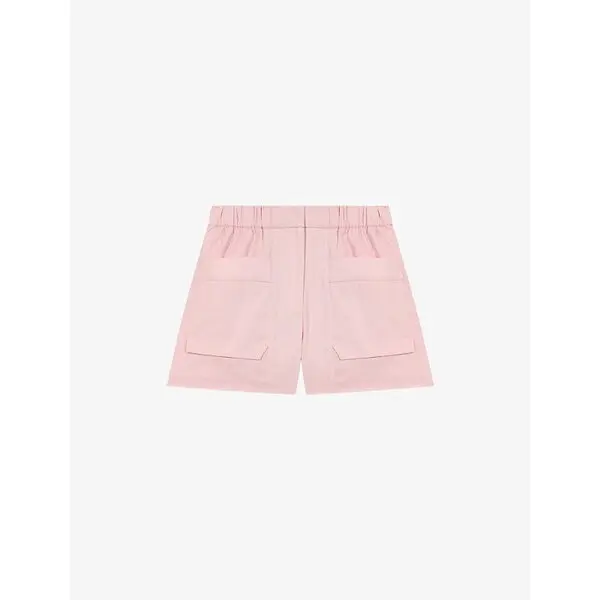 Maje Brand-embroidered Elasticated-waist Cotton Shorts