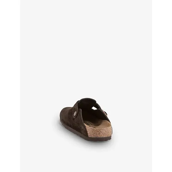 BIRKENSTOCK Boston Logo-embossed Suede Clogs - Mocca Suede