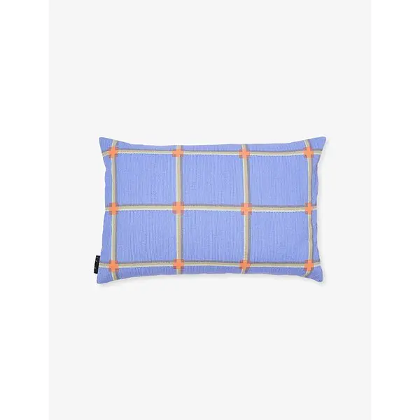 THE CONRAN SHOP Cuba Checked Cotton Cushion - Blue