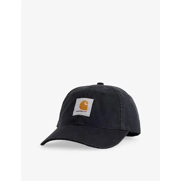 Carhartt Work In Progress Canvas Logo-patch Cotton Cap - Black
