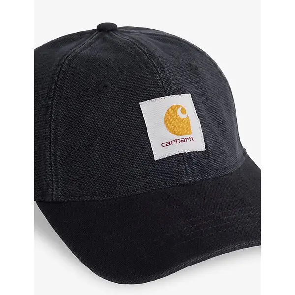 Carhartt Work In Progress Canvas Logo-patch Cotton Cap - Black