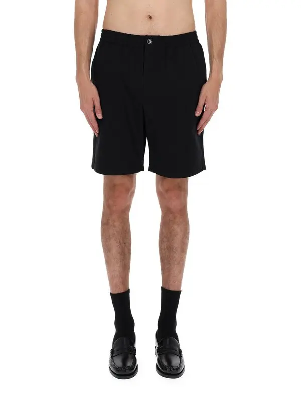 Ami Elasticated Logo Shorts - Black