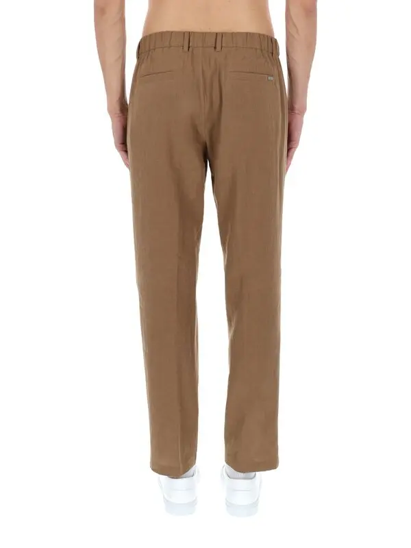 Herno Tailored Linen Trousers - Brown
