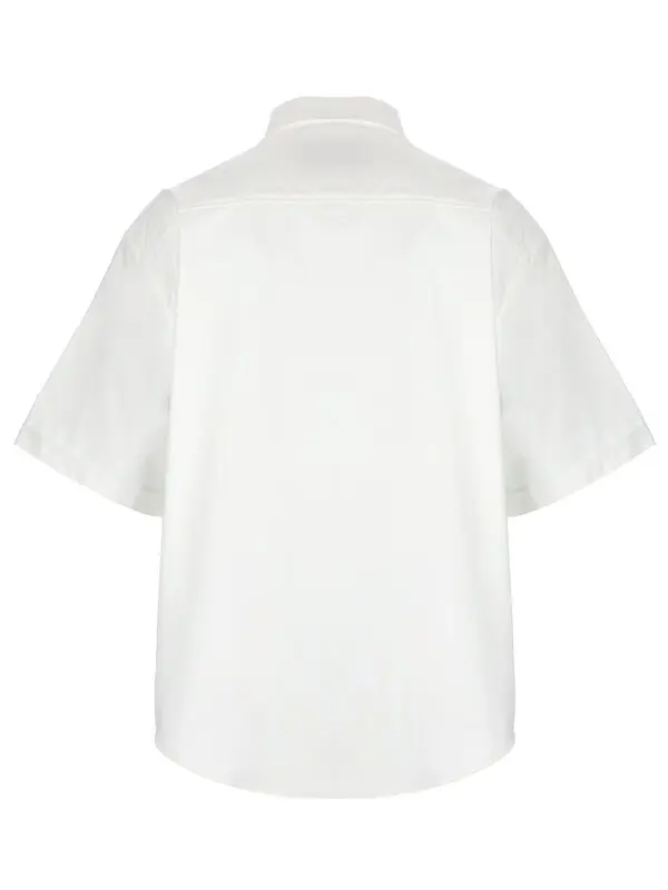 AMI Paris Button-down Shirt With Embroidered Logo - White