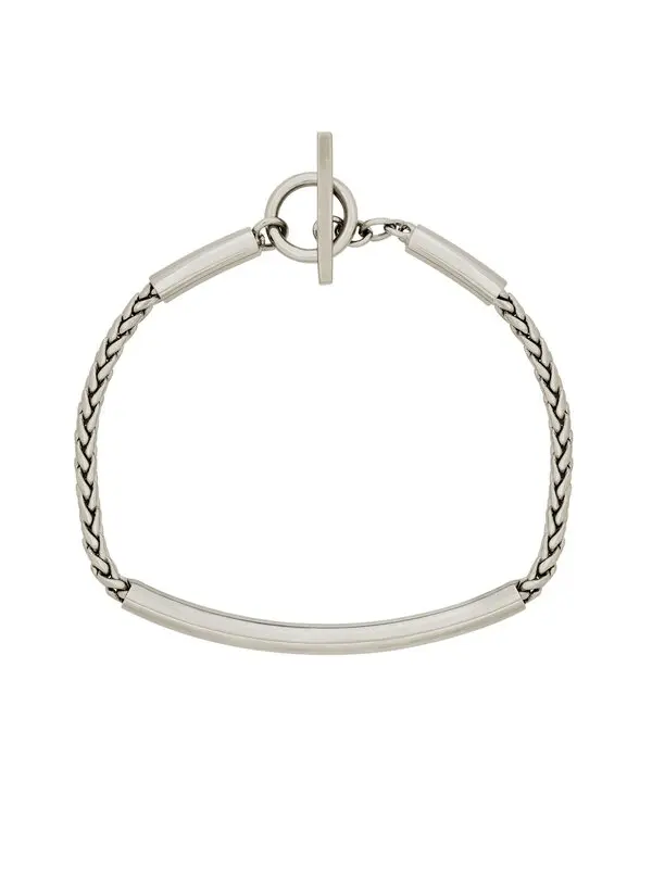 Saint Laurent Chain And Tube Bracelet - Silver