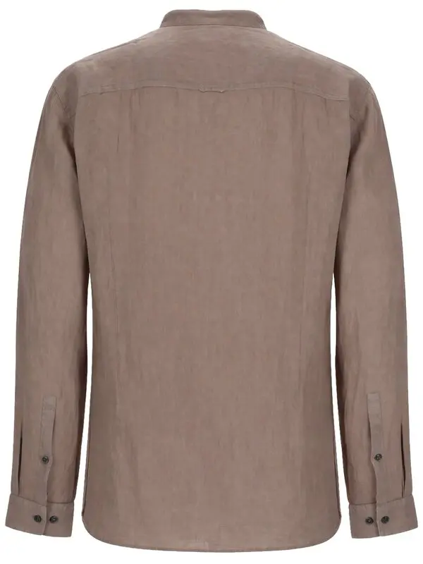 Hugo Camicia In Lino - Brown