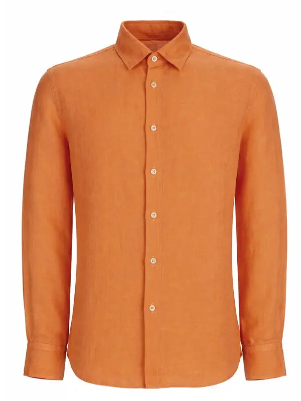 120% Lino Linen Shirt - Orange