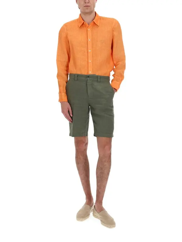 120% Lino Linen Shirt - Orange