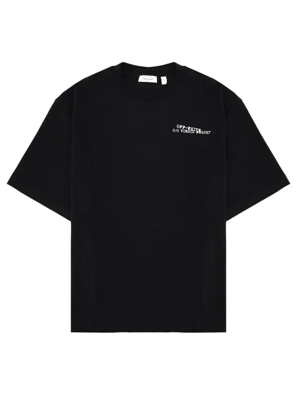 Off-White T-shirt Con Logo - Black