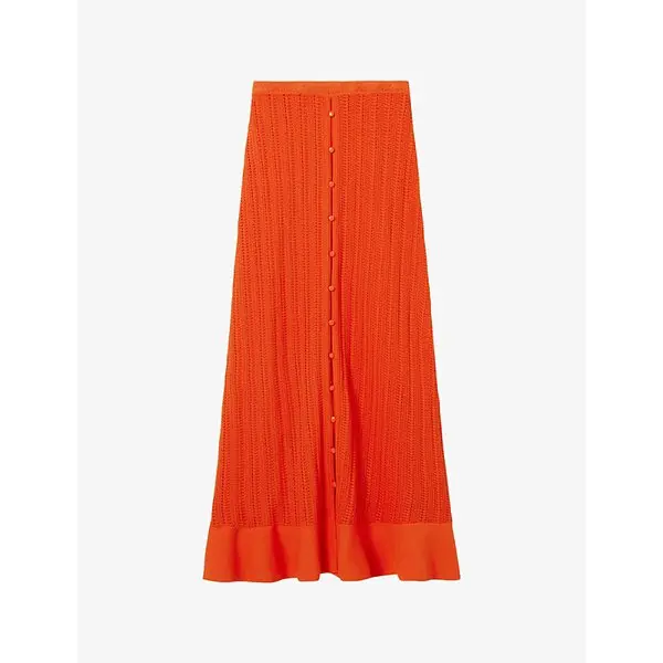 Claudie Pierlot Crochet Maxi Skirt - Orange