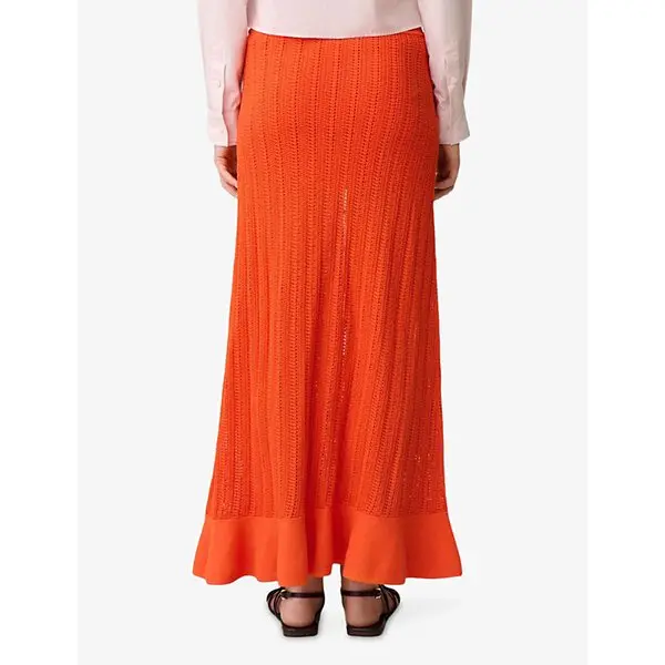 Claudie Pierlot Crochet Maxi Skirt - Orange