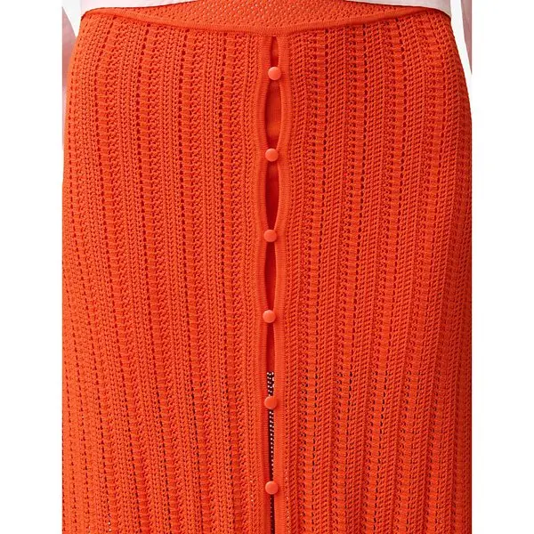 Claudie Pierlot Crochet Maxi Skirt - Orange