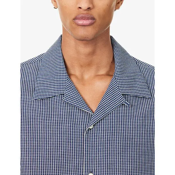 Givenchy Appliqué-logo Gingham Cotton Bowling Shirt - White/blue