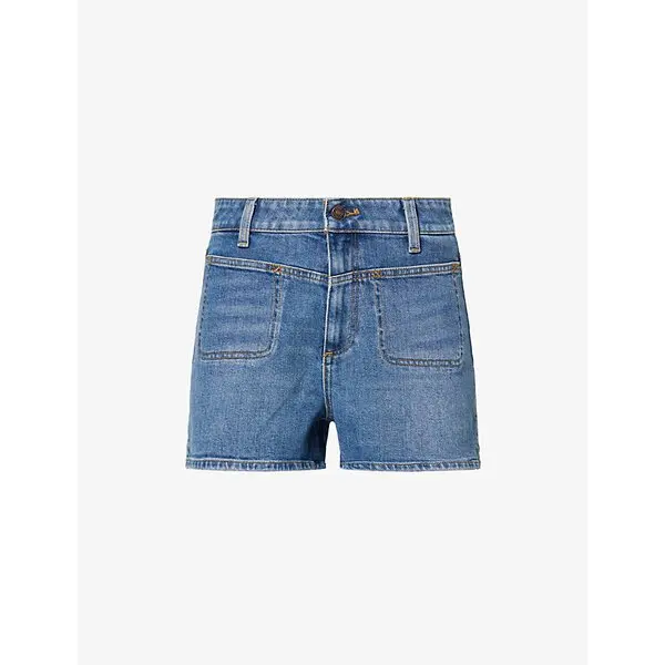 Paige Dani Stitched-pocket Denim Shorts - Sete