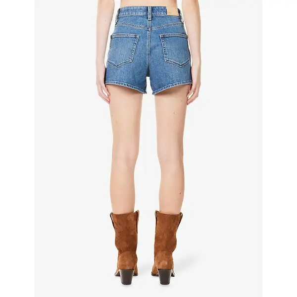 Paige Dani Stitched-pocket Denim Shorts - Sete