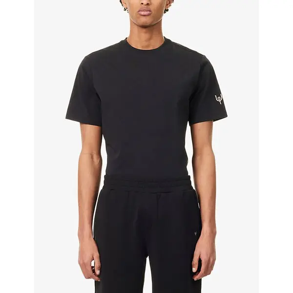 NOW YOU LIVE Arnesby Logo-embroidered Cotton T-shirt - Black