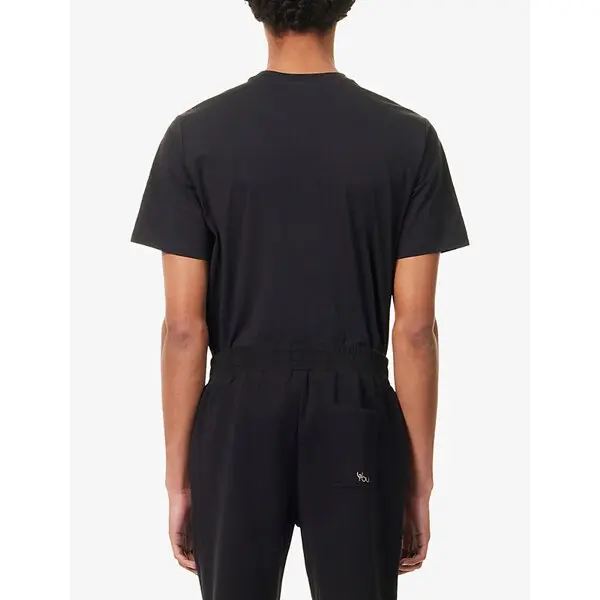 NOW YOU LIVE Arnesby Logo-embroidered Cotton T-shirt - Black