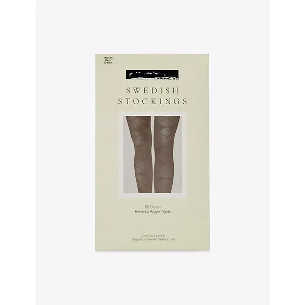 Swedish Stockings Rebecka Argyle 50-denier Tights - Black