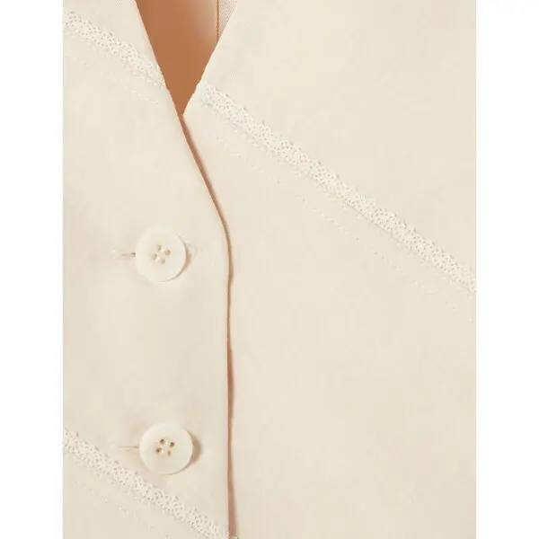 Claudie Pierlot V-neck Cropped Woven Waistcoat