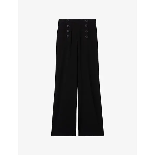 Claudie Pierlot High-rise Wide-leg Trousers - Black