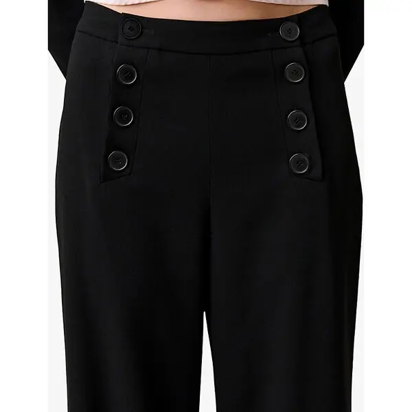 Claudie Pierlot High-rise Wide Leg Trousers - Black