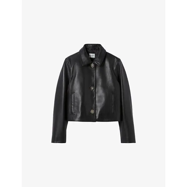 Claudie Pierlot Clasp-front Leather Jacket - Black