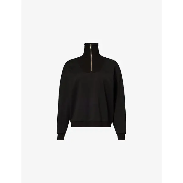NOW YOU LIVE Rutland High-neck Stretch-woven Sweatshirt - Black