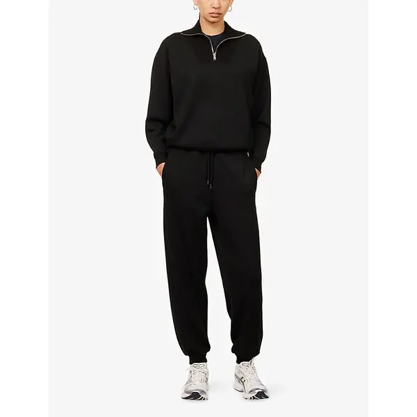 NOW YOU LIVE Rutland High-neck Stretch-woven Sweatshirt - Black