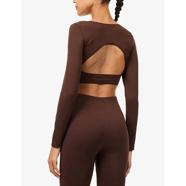 ADANOLA Classic Seamless Open-back Gym Top