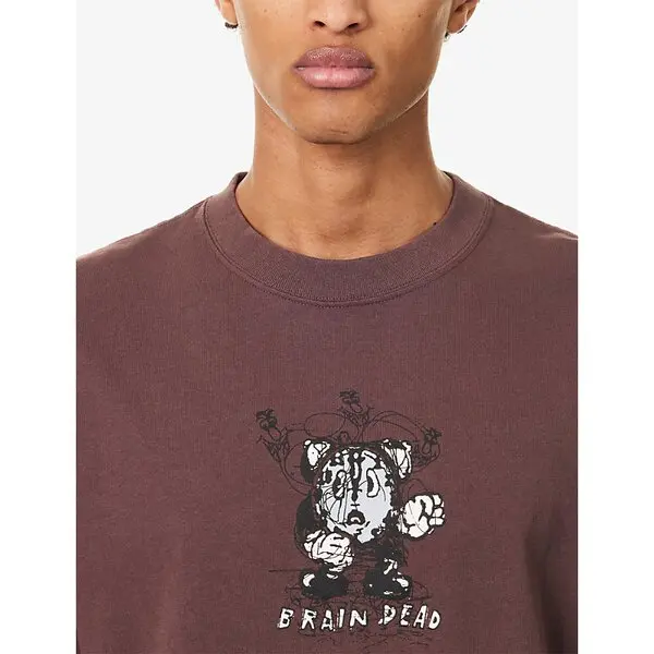 BRAIN DEAD Time Is Nigh Logo-print Cotton T-shirt
