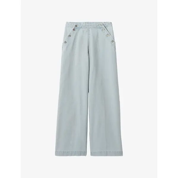 Claudie Pierlot Wide-leg Denim Jeans - Light Blue Denim
