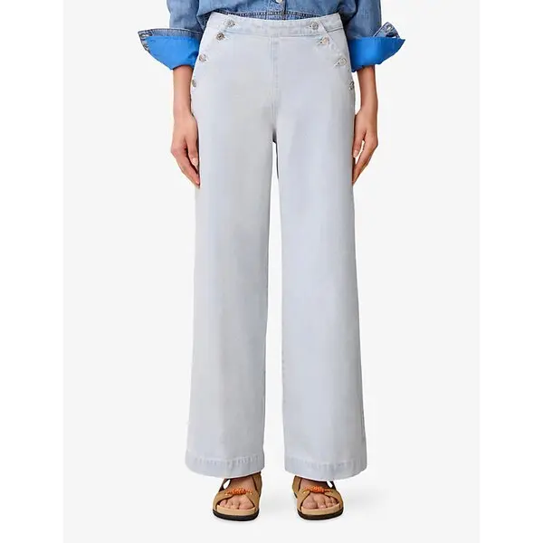 Claudie Pierlot Wide-leg Denim Jeans - Light Blue Denim