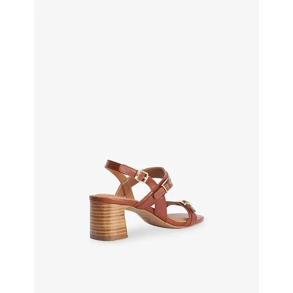 DUNE Leather Heeled Sandals - Tan Leather