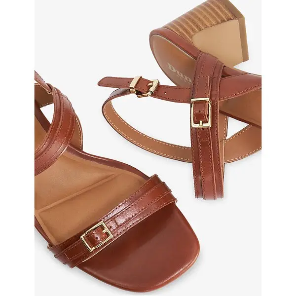 DUNE Leather Heeled Sandals - Tan Leather