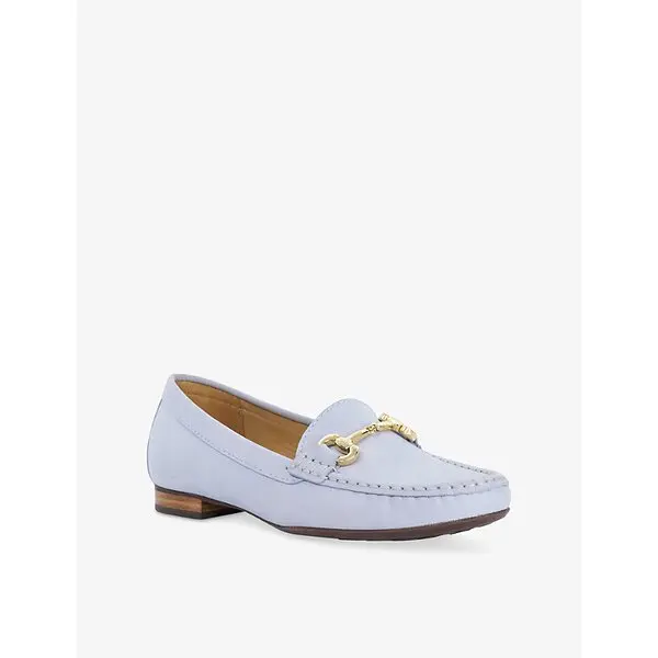 DUNE Suede Snaffle Trim Loafers - Blue Nubuck