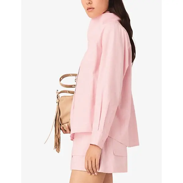 Maje Detachable-scarf Long-sleeved Cotton Shirt