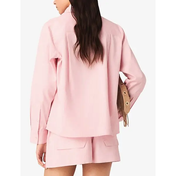 Maje Detachable-scarf Long-sleeved Cotton Shirt