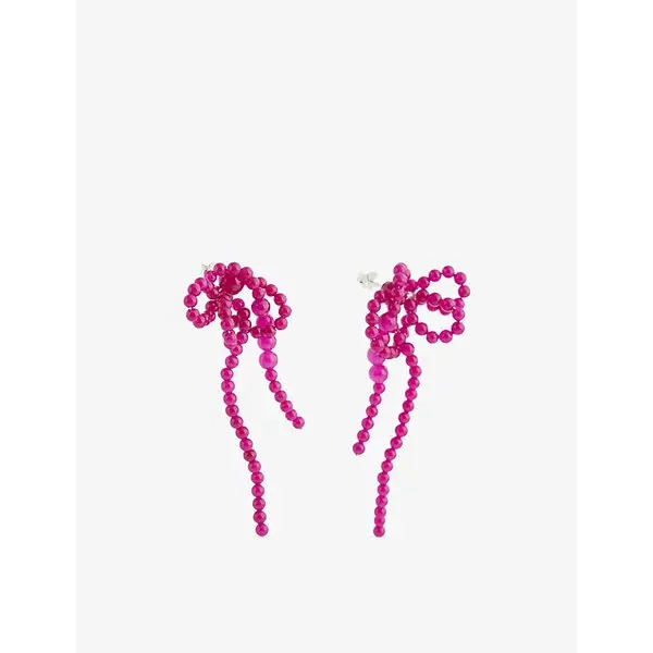 Completedworks Chalcedony Beaded Drop Earrings - Silverfuschia