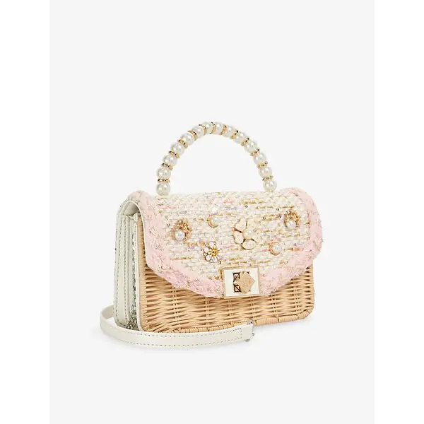DUNE Blooms Flower Woven Top-handle Bag - Blush Fabric