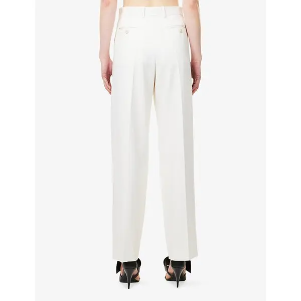 Givenchy Double-pleat Straight-leg Wool-blend Trousers - White